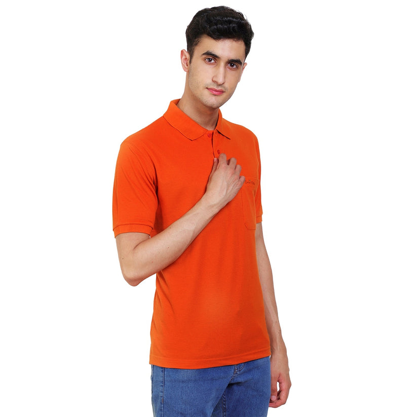 Rust Basic Pocket Polo T-shirt – Deer Club